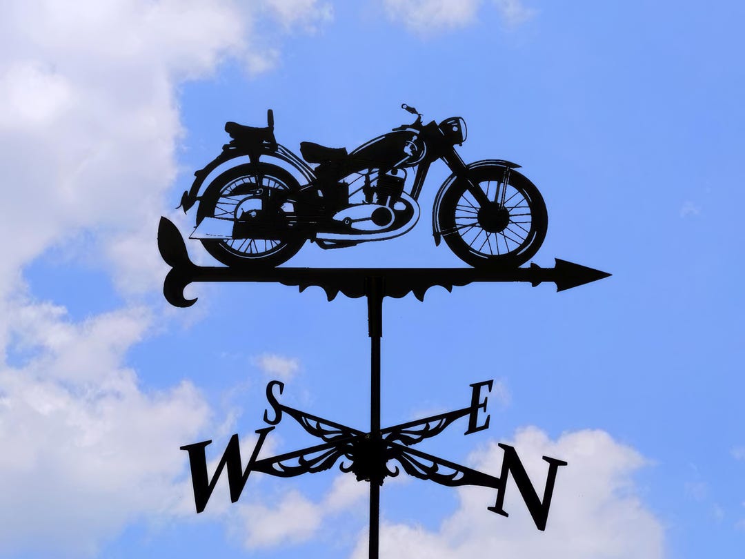 Motorcycle Weathervane – Iron Wind Vane for Roof or Garden - Etsy