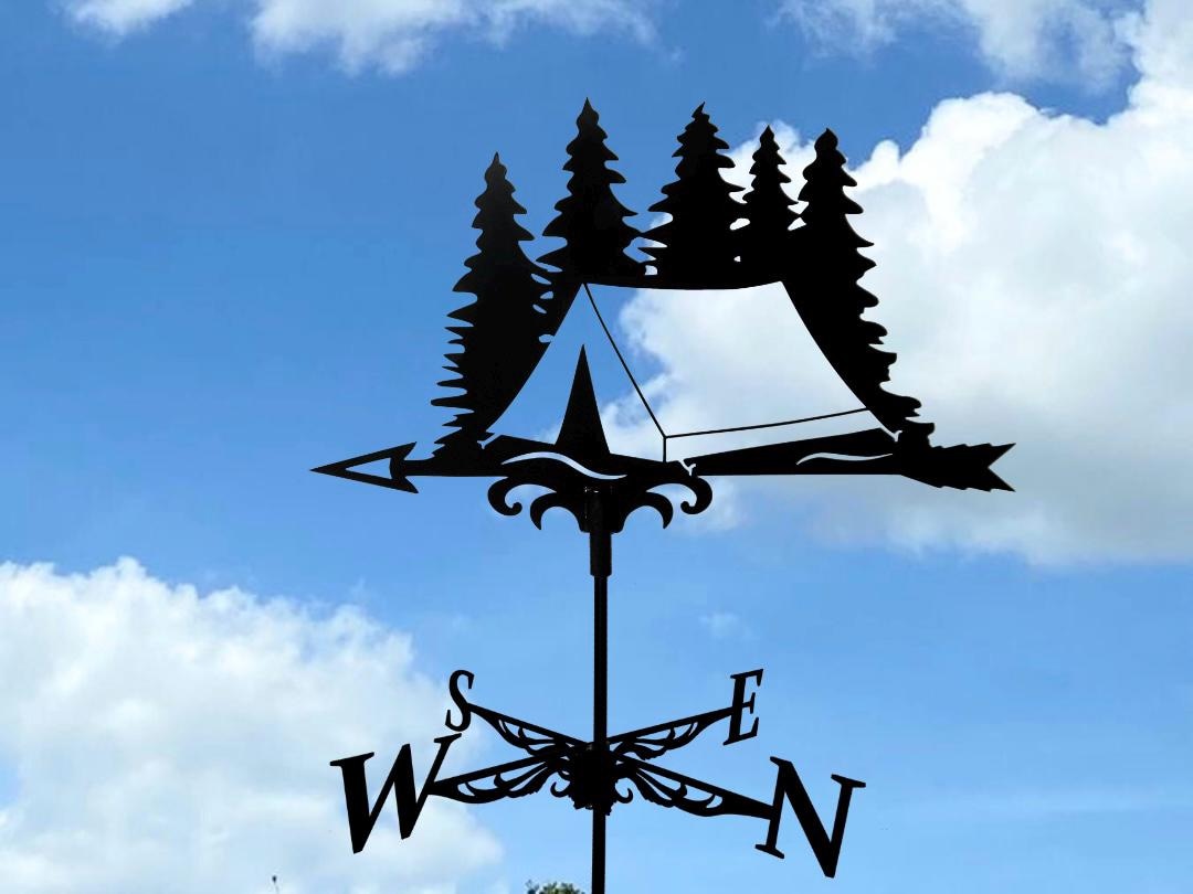 Camping Weathervane – Metal Wind Vane Decor for Garden and Roof - Etsy