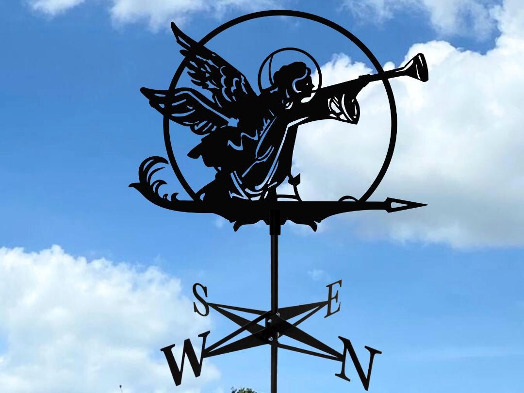Angel Weather Vane - Wind Vane Decor for Roof or Garden - Metal Wind ...