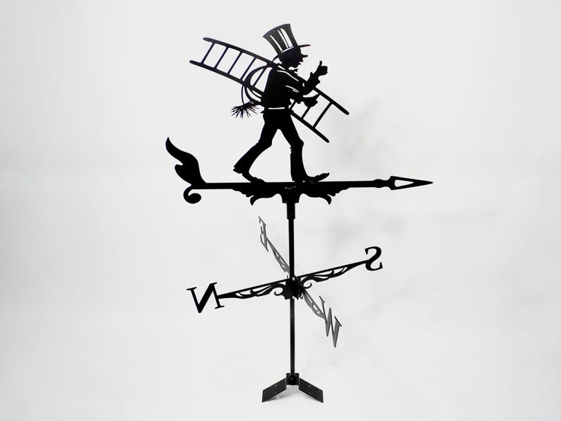 Chimney Weather Vane - Wind Vane Decor for Roof or Garden - Metal Wind ...
