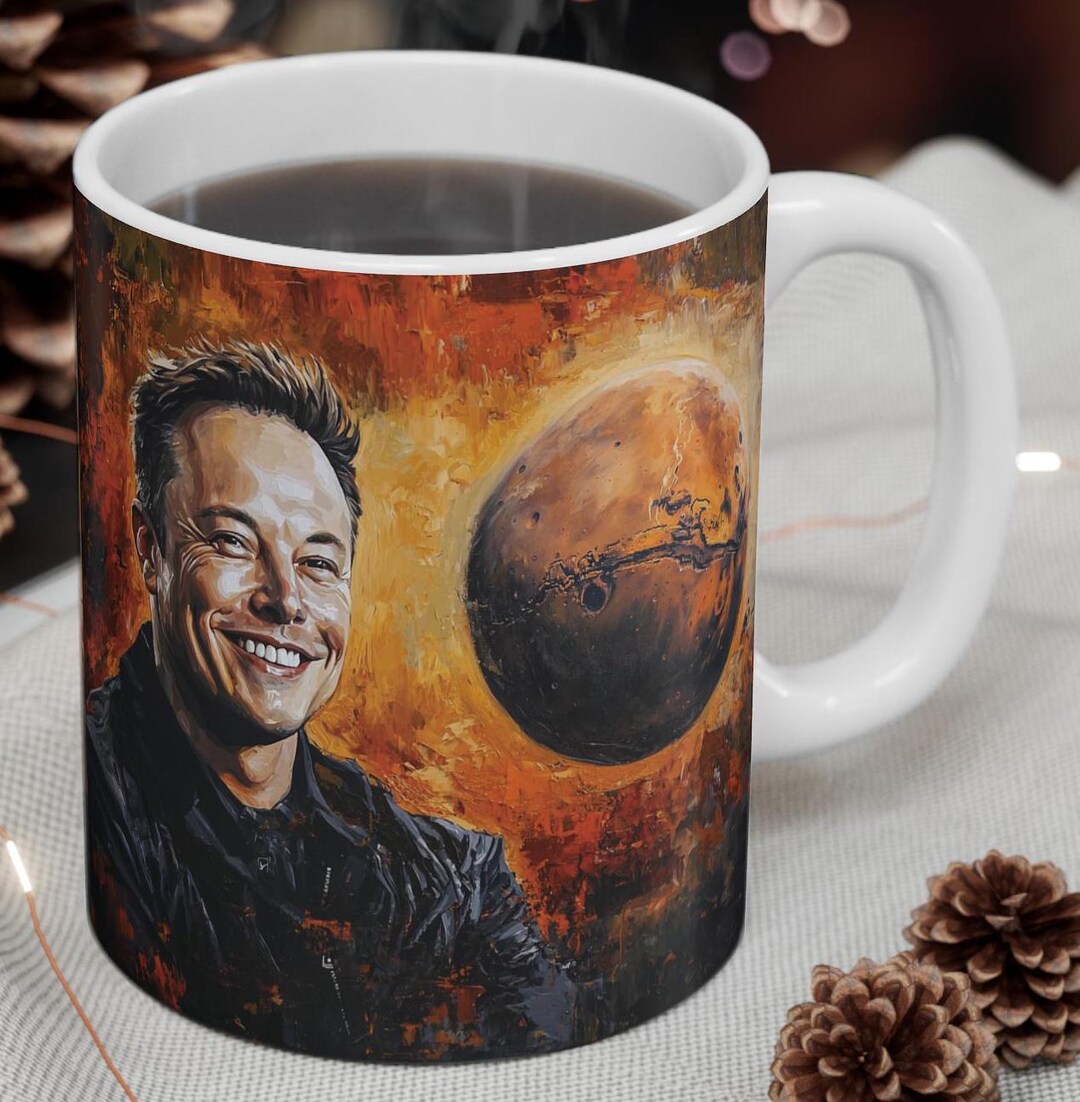 Space Explorer Mug, Elon Musk Coffee Cup, Mars Ceramic Mug, Astronomy ...