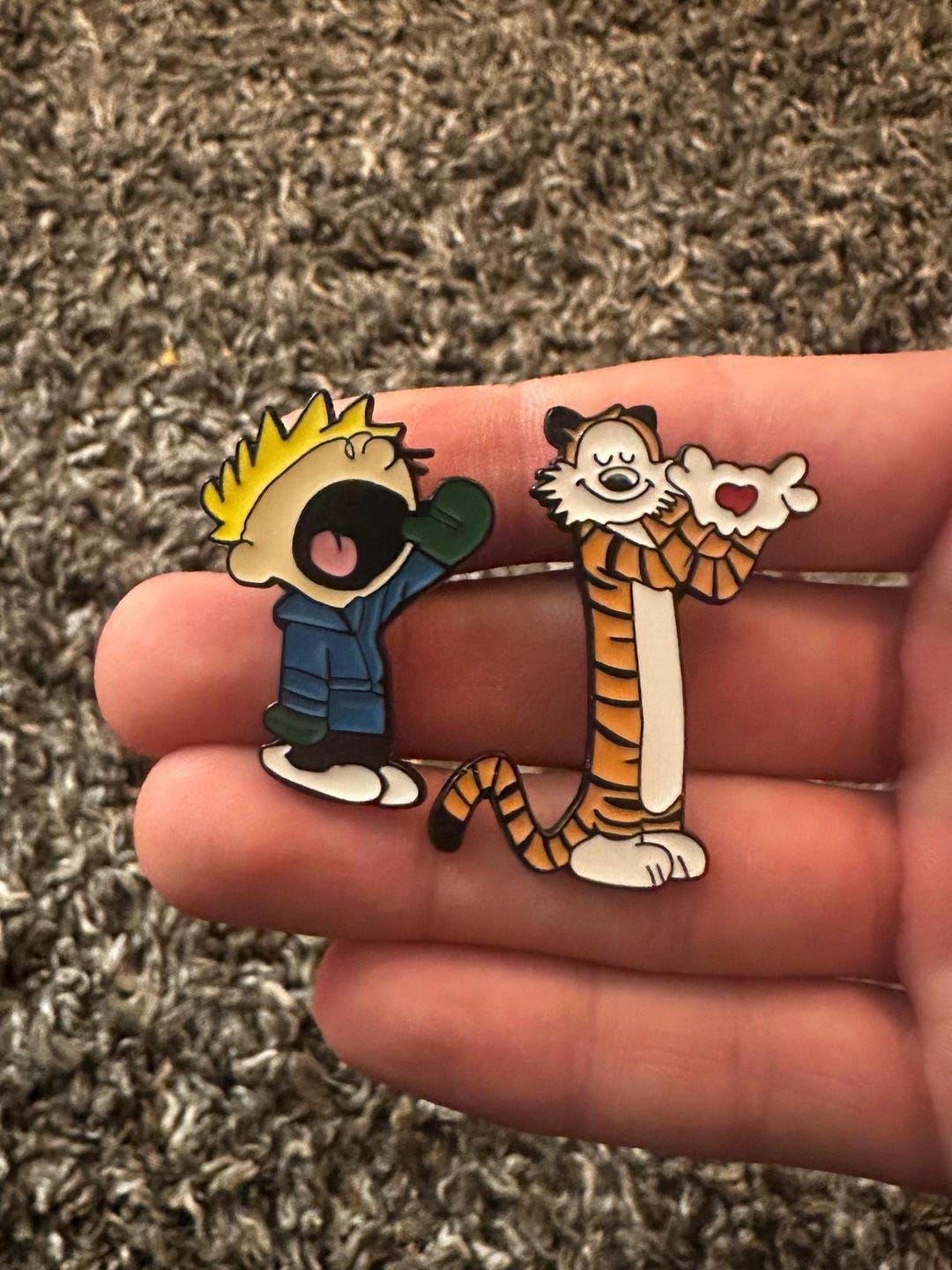 Calvin and Hobbes 1" Enamel Pins - Etsy