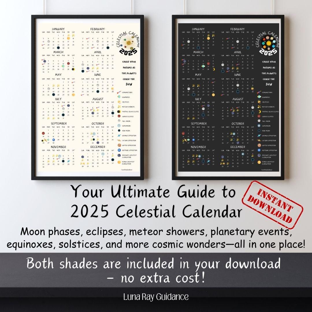 2025 Celestial Calendar | Moon Phases, Eclipses, Meteor Showers ...
