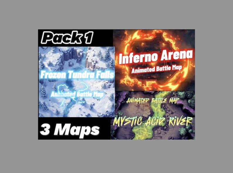 3 Animated Battle Maps Variety Pack Dnd Battle Map, Dungeons and Dragons, 5e, Roll20, Digital ...