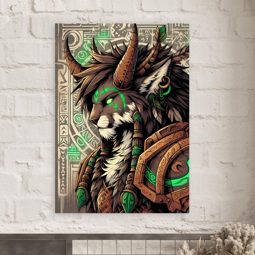Druid Cat Poster – Mystical Animal Shapeshifter Wall Art – Fantasy ...