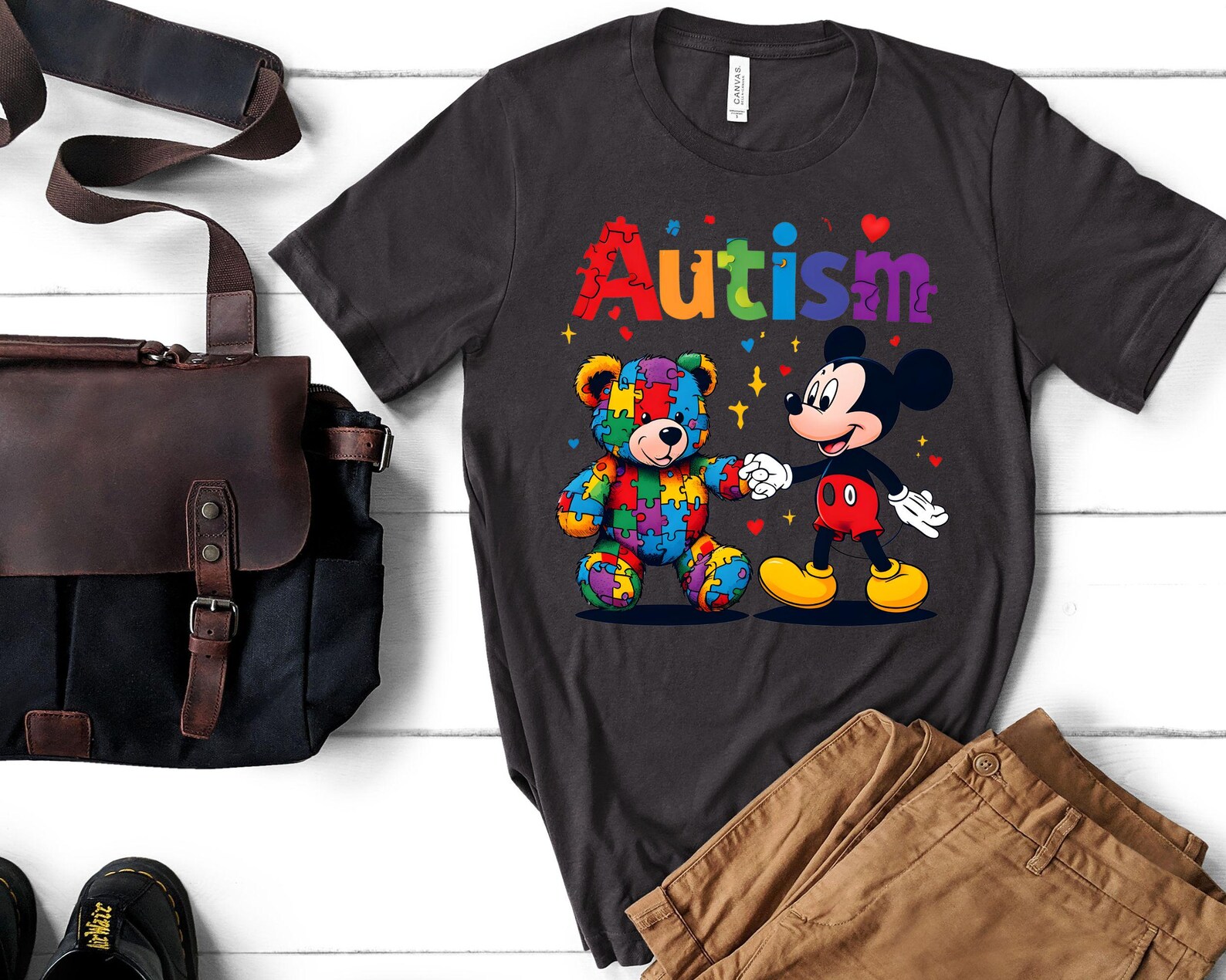 Autism Awareness Cartoon Design PNG, Colorful Bear and Mouse Aurtism ...