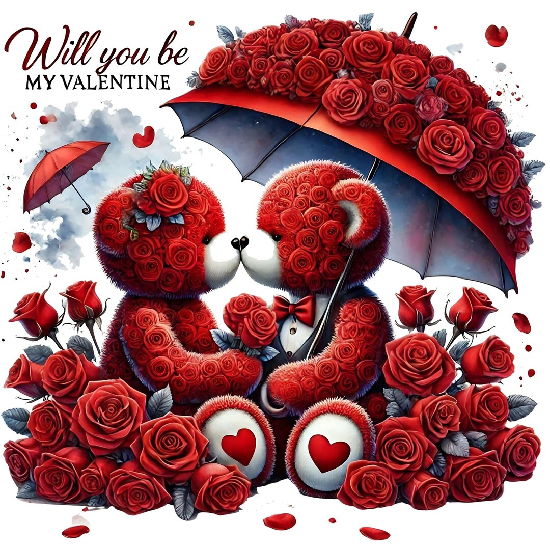 Valentine's Day Teddy Bear PNG Will You Be My Valentine Romantic Teddy ...