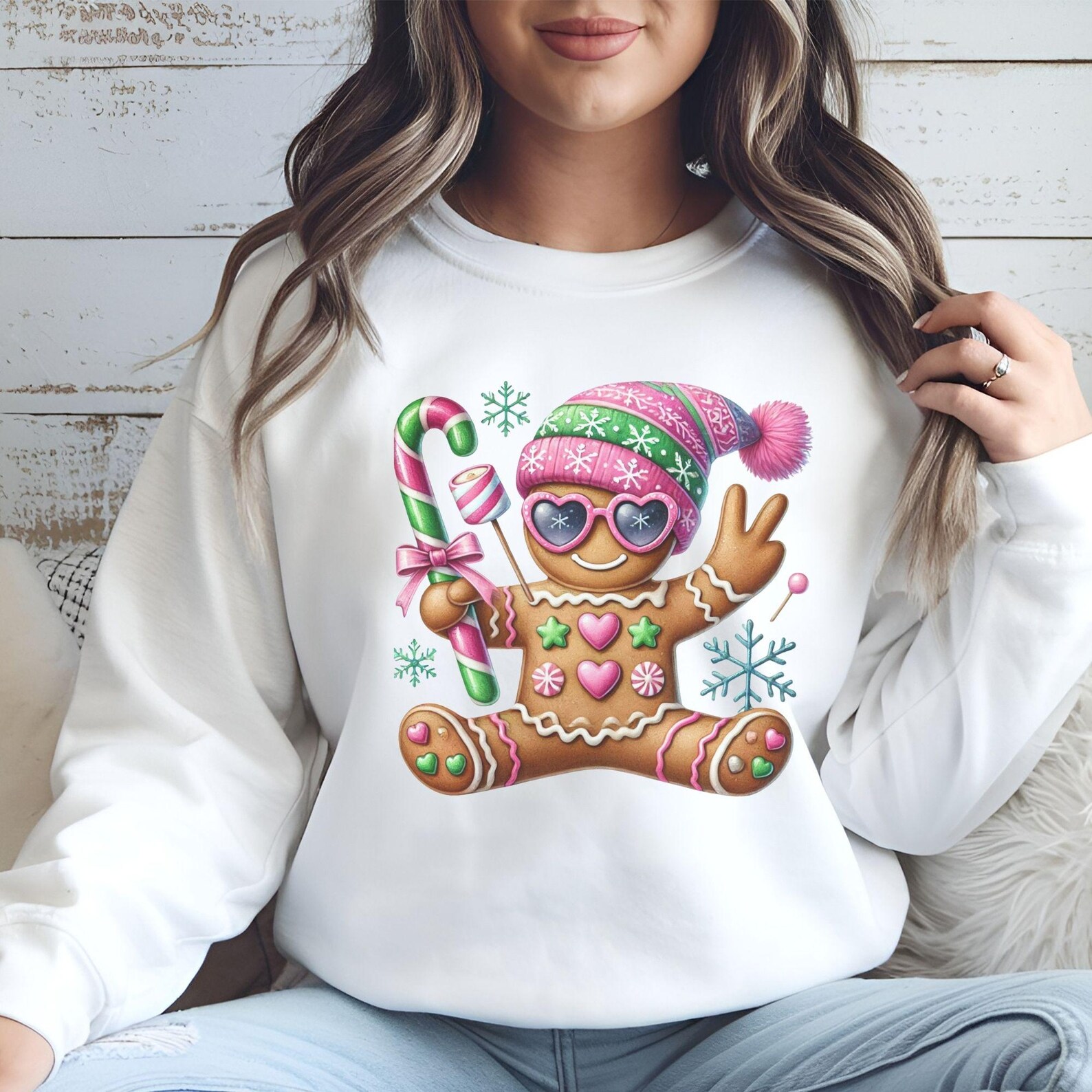 Retro Gingerbread Man Digital Download Christmas Blowing Bubble Png ...