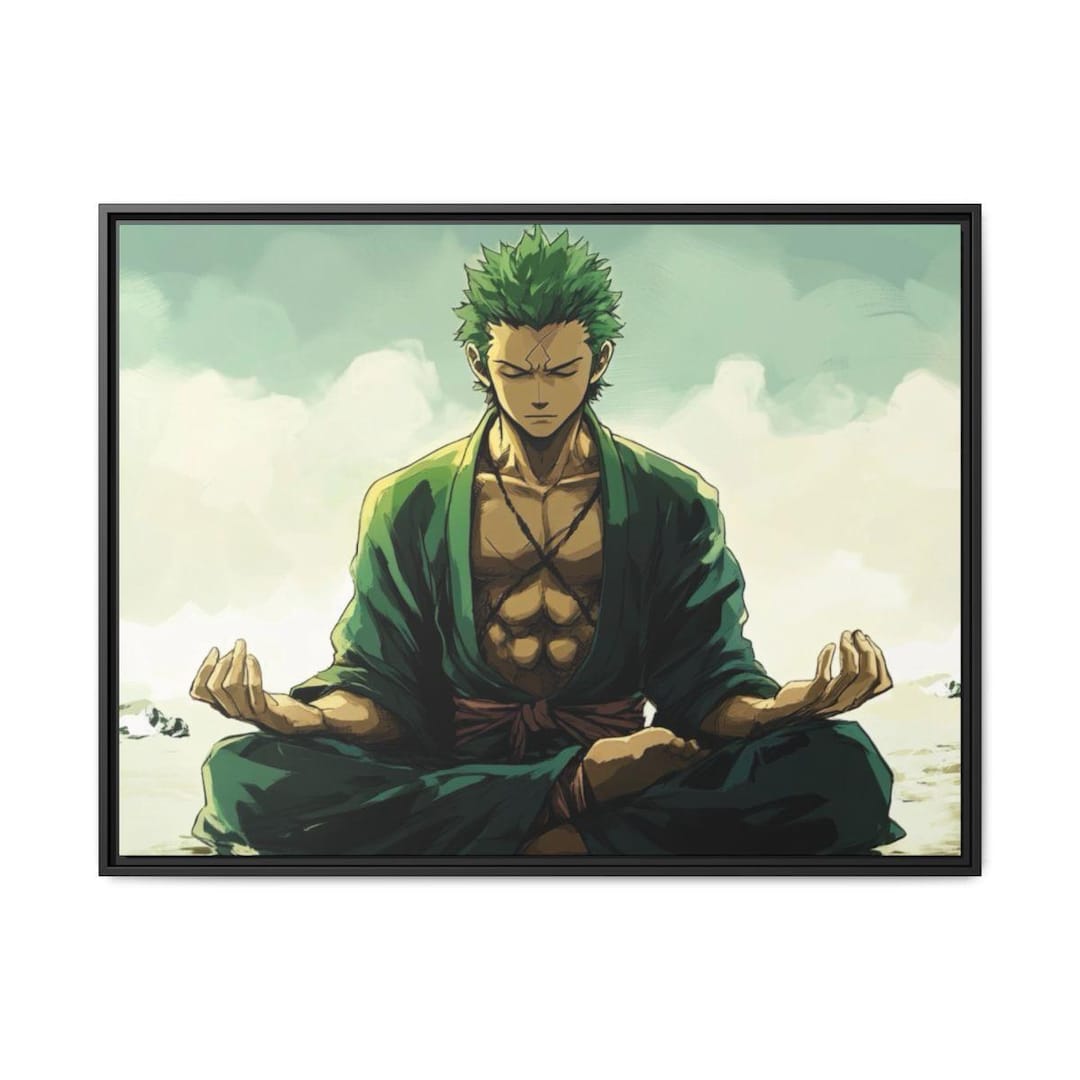 One Piece Zoro Meditating on the Sand Matte Canvas Stretched, 0.75" / 1 ...