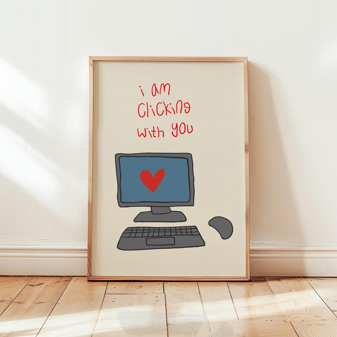 Cute Tech Pun Wall Art, Funny Print, Geeky Home Decor, Computer Love ...