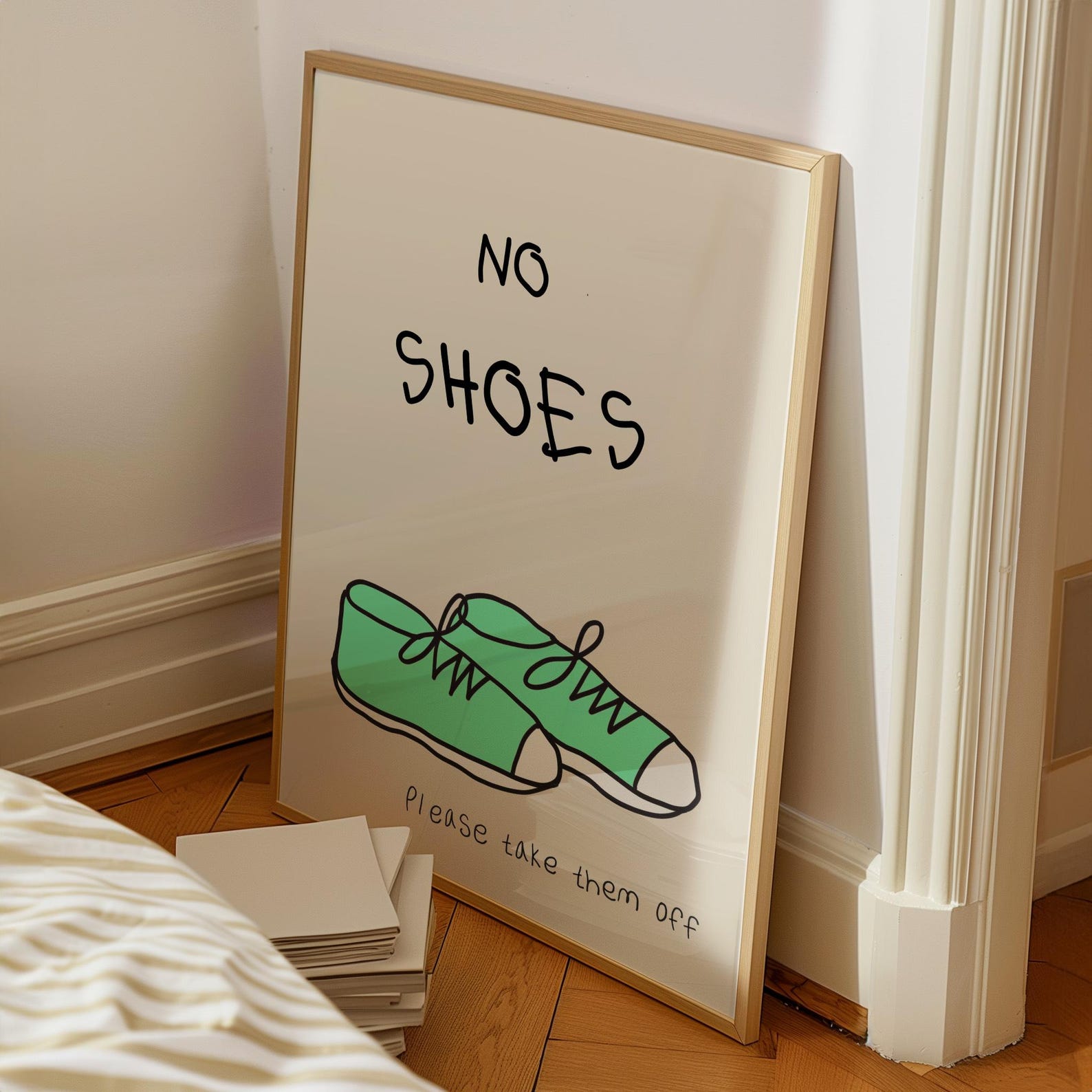 No Shoes Sign, No Shoe Zone Print, Take off Your Shoes Pun, Entryway ...
