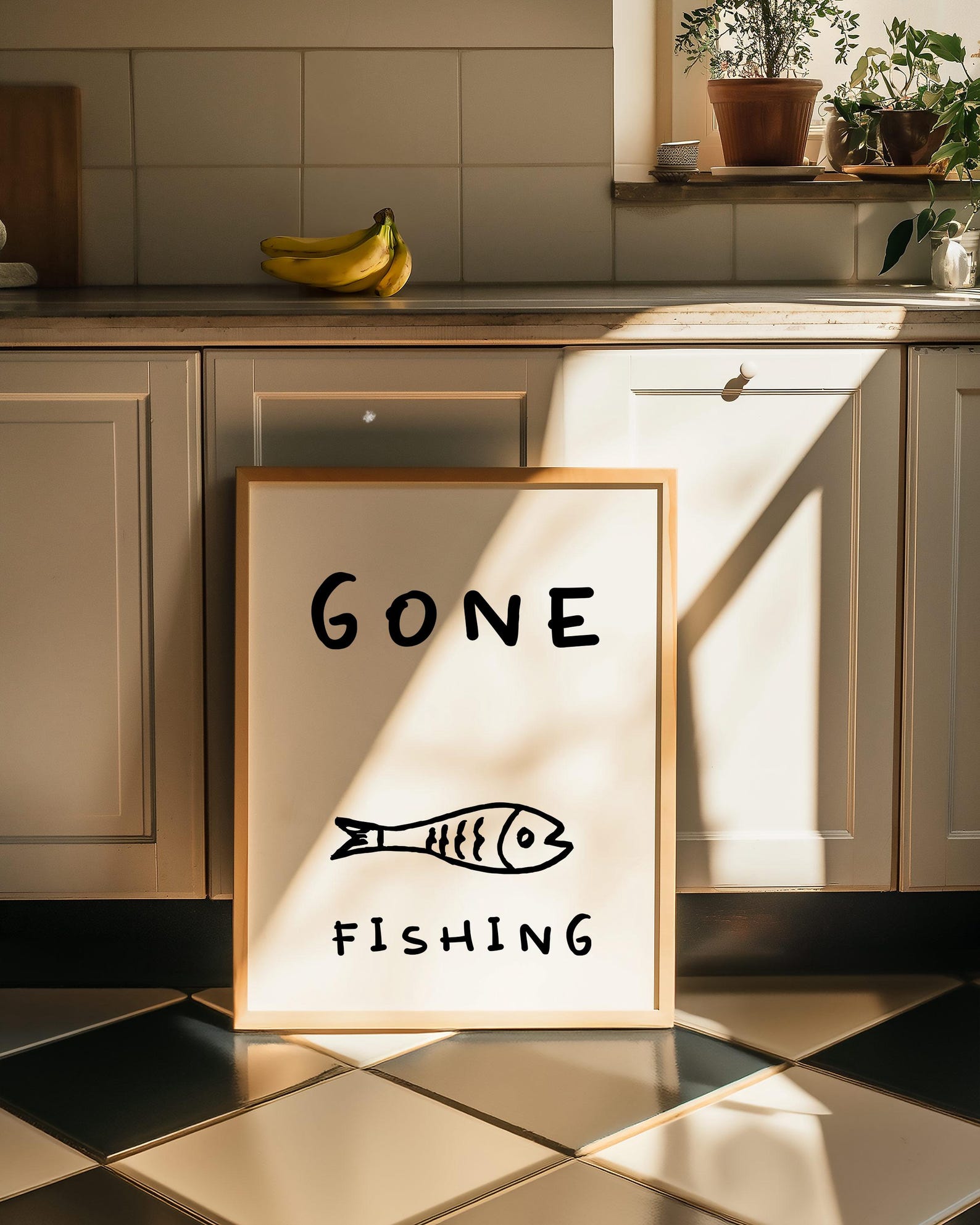 Gone Fishing Print, Artwork for Fishing Hobby, Gone Fishing Poster ...