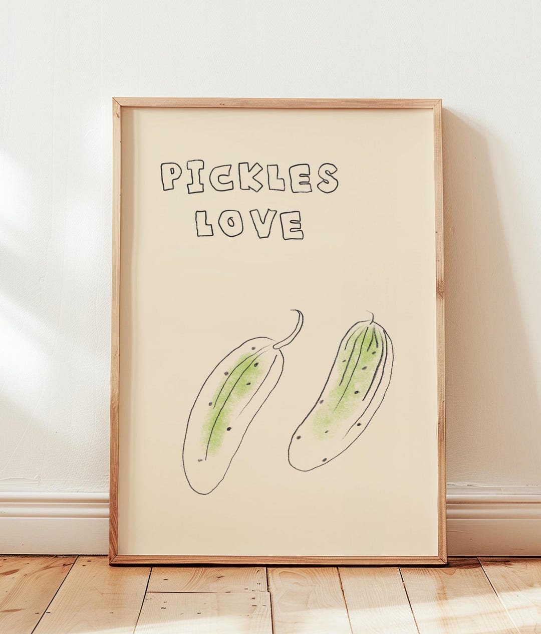 Pickles Print, Kitchen Decor, Foodie Wall Art, Pickle Lover Gift, Retro ...