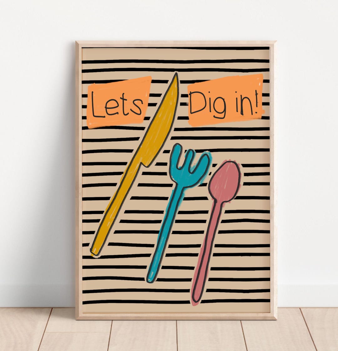 Lets Dig in Print,print for Kitchen, Wall Print for Dinning Room, Print ...