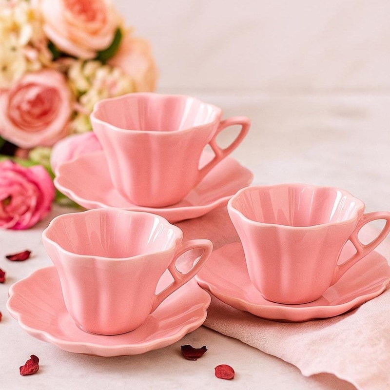 Pink Flower Tea Cup - Etsy