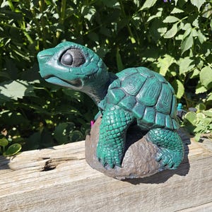 Big Eyed Happy Turtle Concrete Garden Statue - Etsy