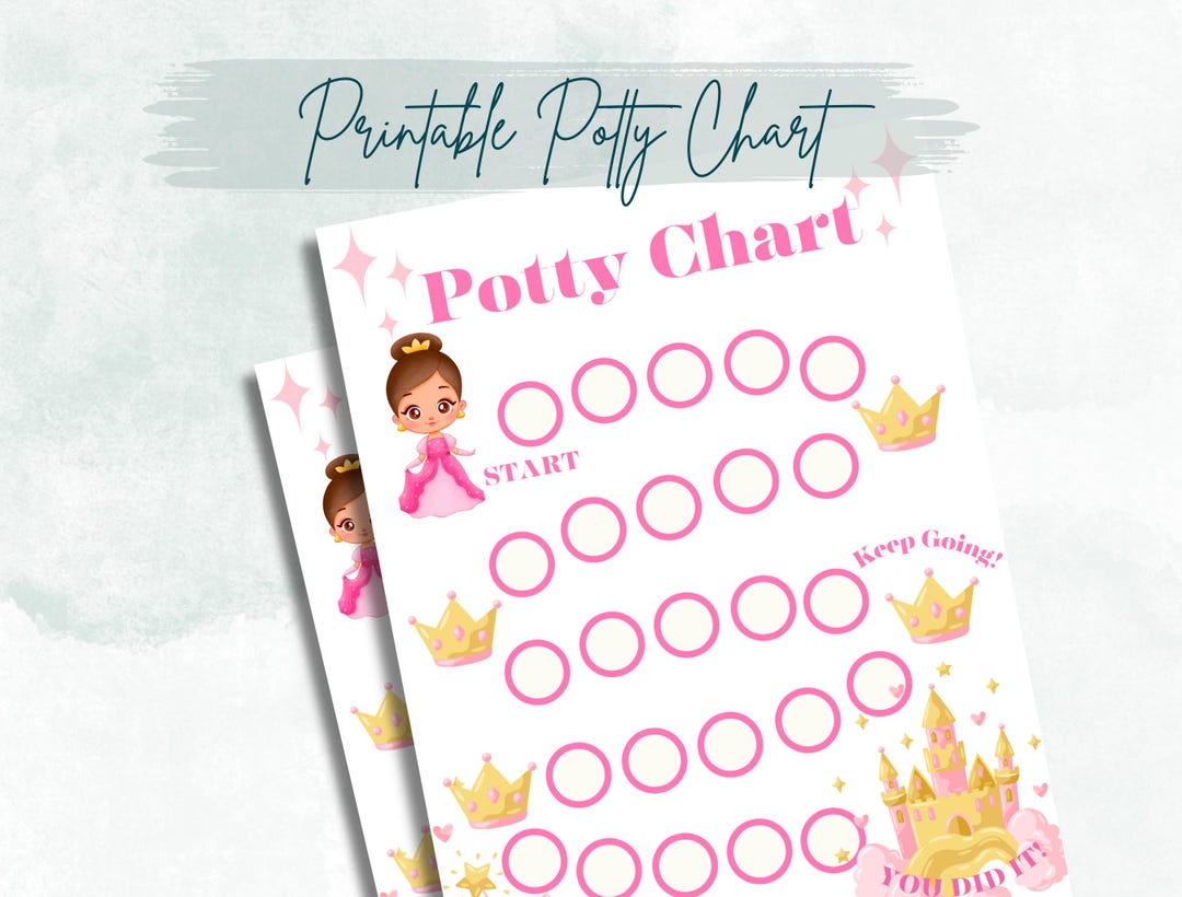 Princess Potty Chart, Reward Chart, Printable Potty Chart, Digital ...