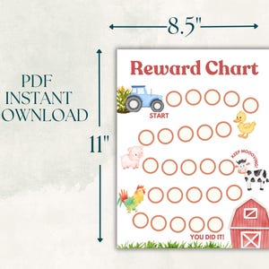 Farm Animals Reward Chart, Kids Chore Chart (digital Download) - Etsy