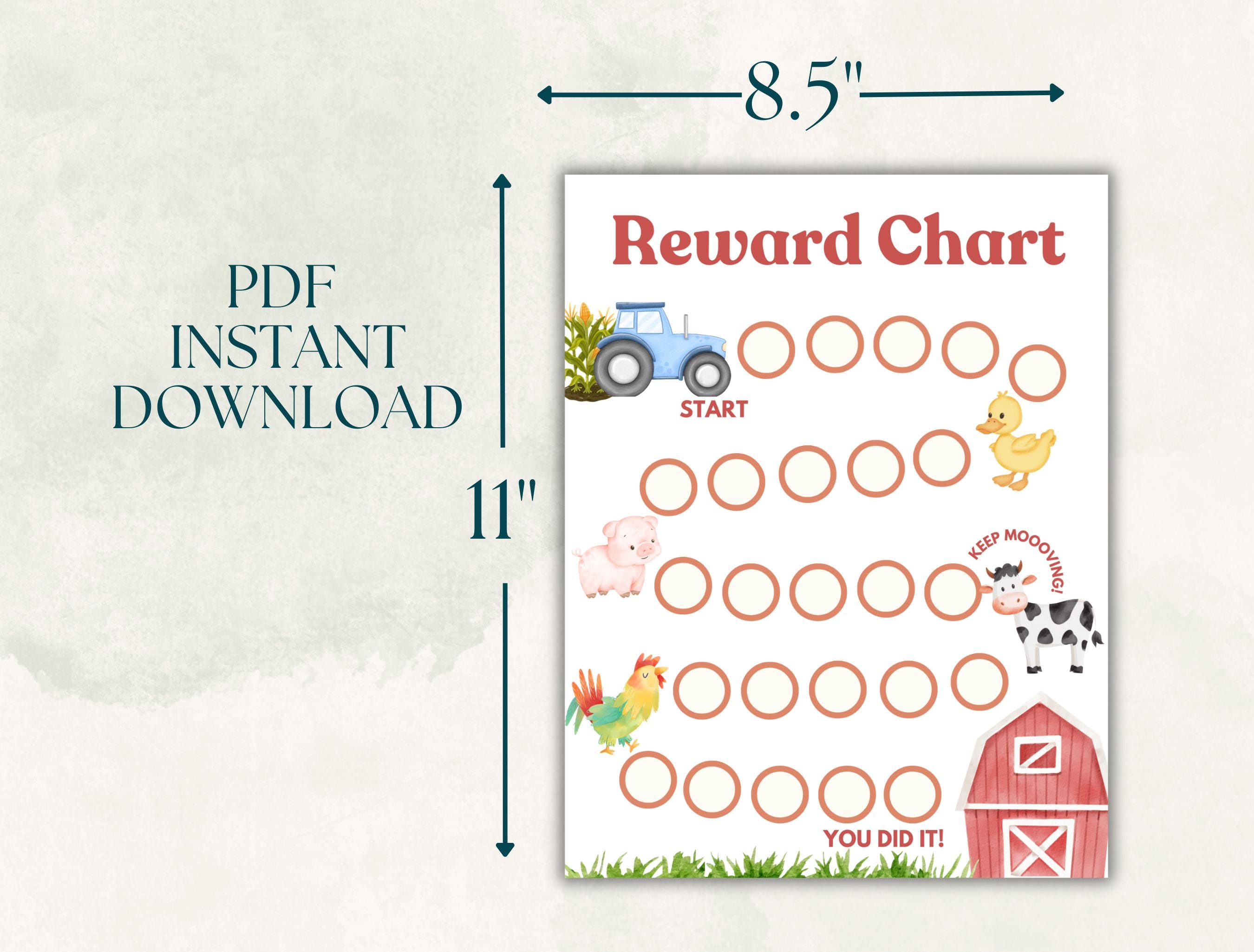 Farm Reward Chart, Printable Reward Chart, Behavior Chart, Positive ...