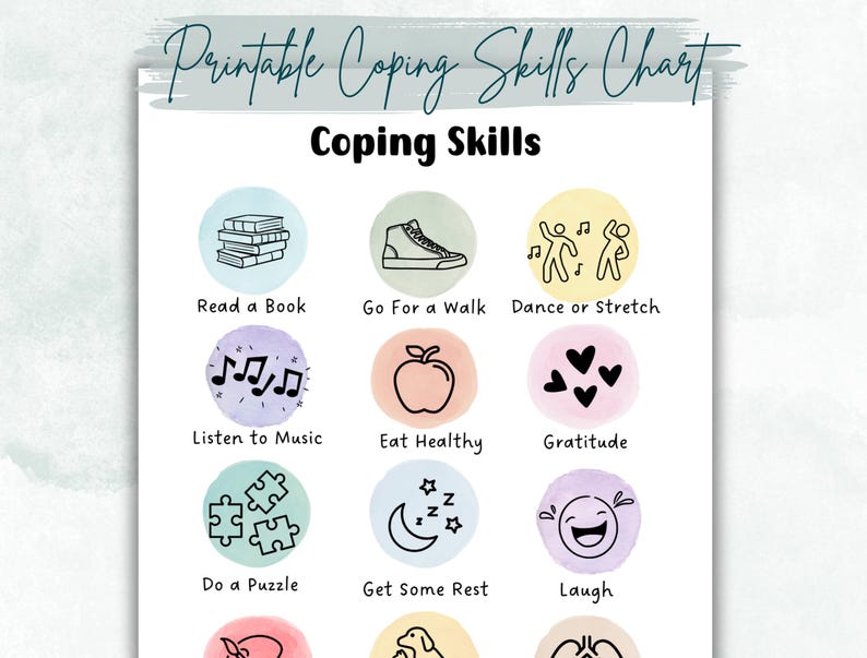 Boho Coping Skills Chart, Calm Corner Decor (digital Download) - Etsy