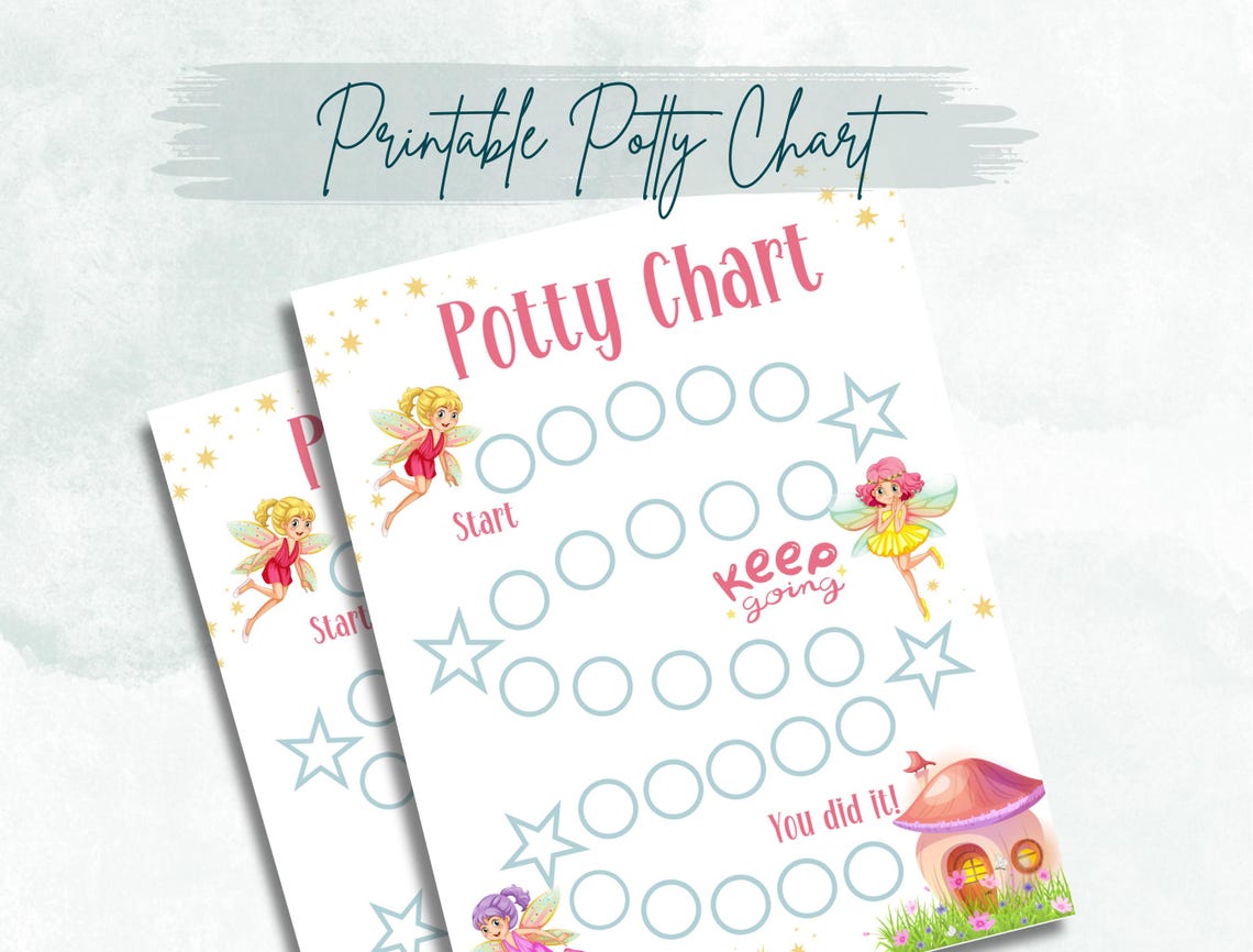 Fairy Potty Chart, Potty Training Chart, Sticker Chart, Potty Training ...