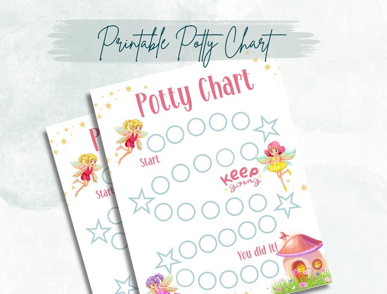 Fairy Potty Chart, Potty Training Chart, Sticker Chart, Potty Training ...