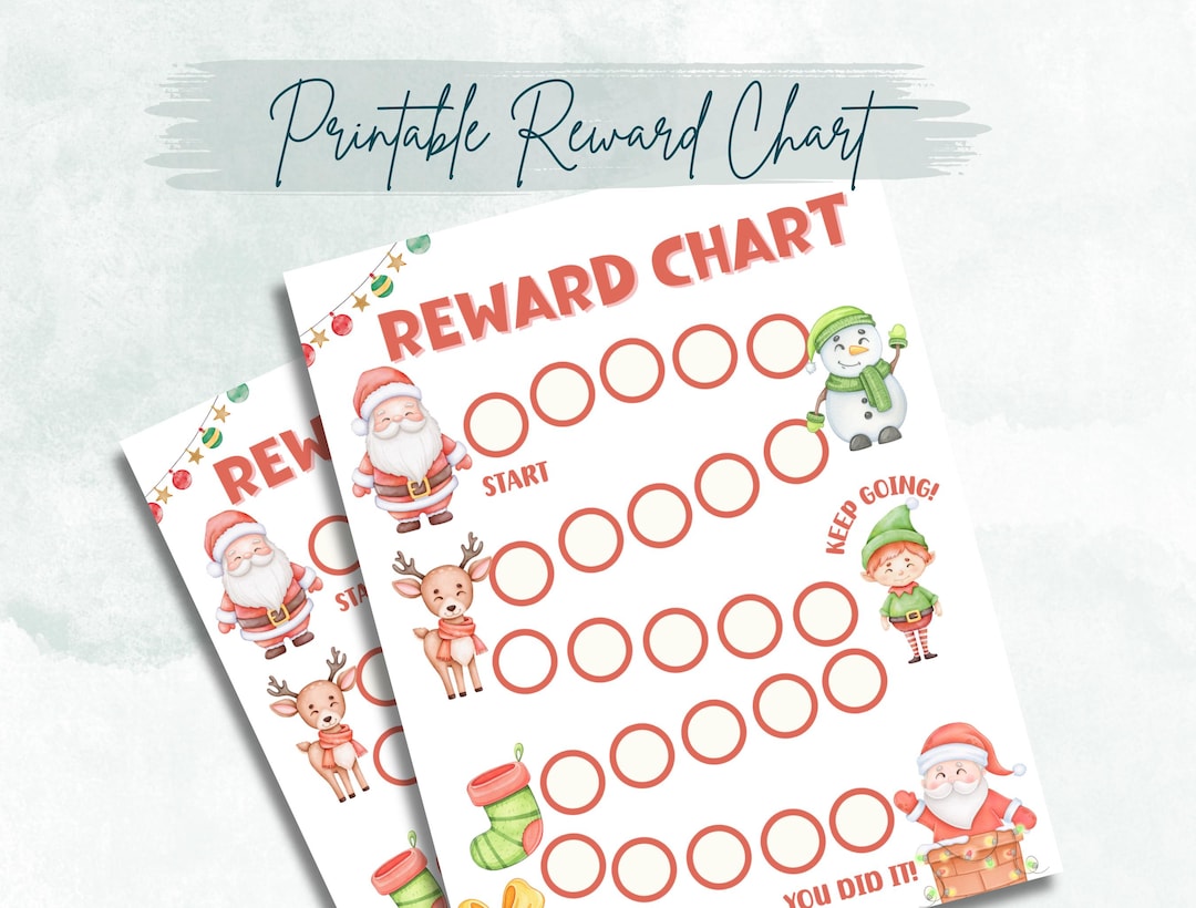 Christmas Reward Chart, Printable Reward Chart, Behaviour Chart ...