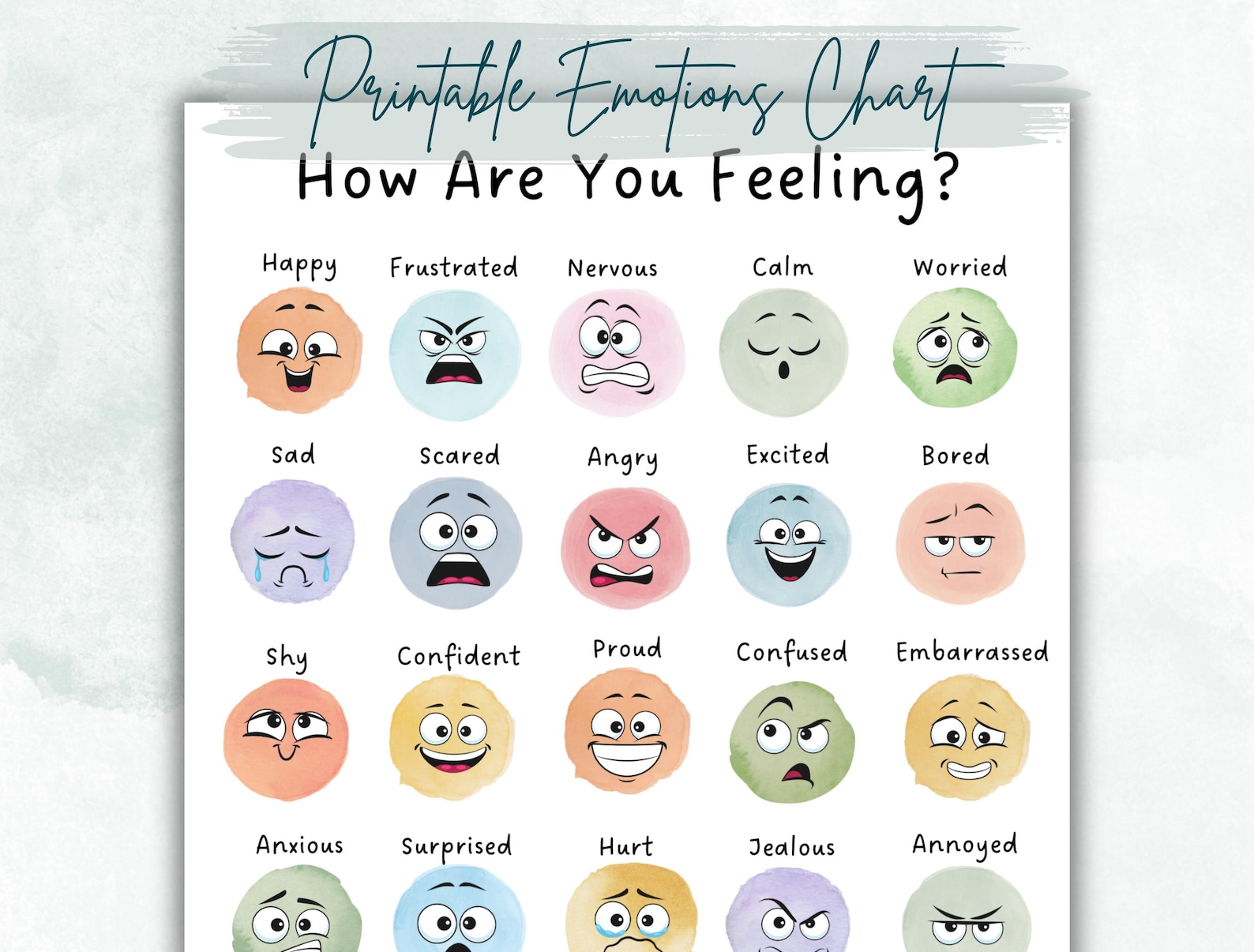 Boho How Are You Feeling Poster, Printable Emotions Chart, It's Okay to ...