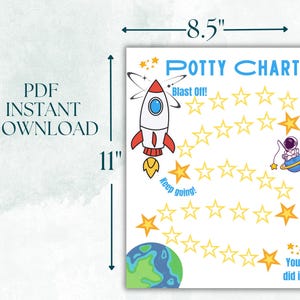 Space Potty Chart, Potty Training Chart, Sticker Chart, Potty Training ...