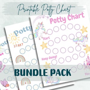 3 Pack Potty Chart Set, Reward Chart, Printable Potty Chart, Digital ...