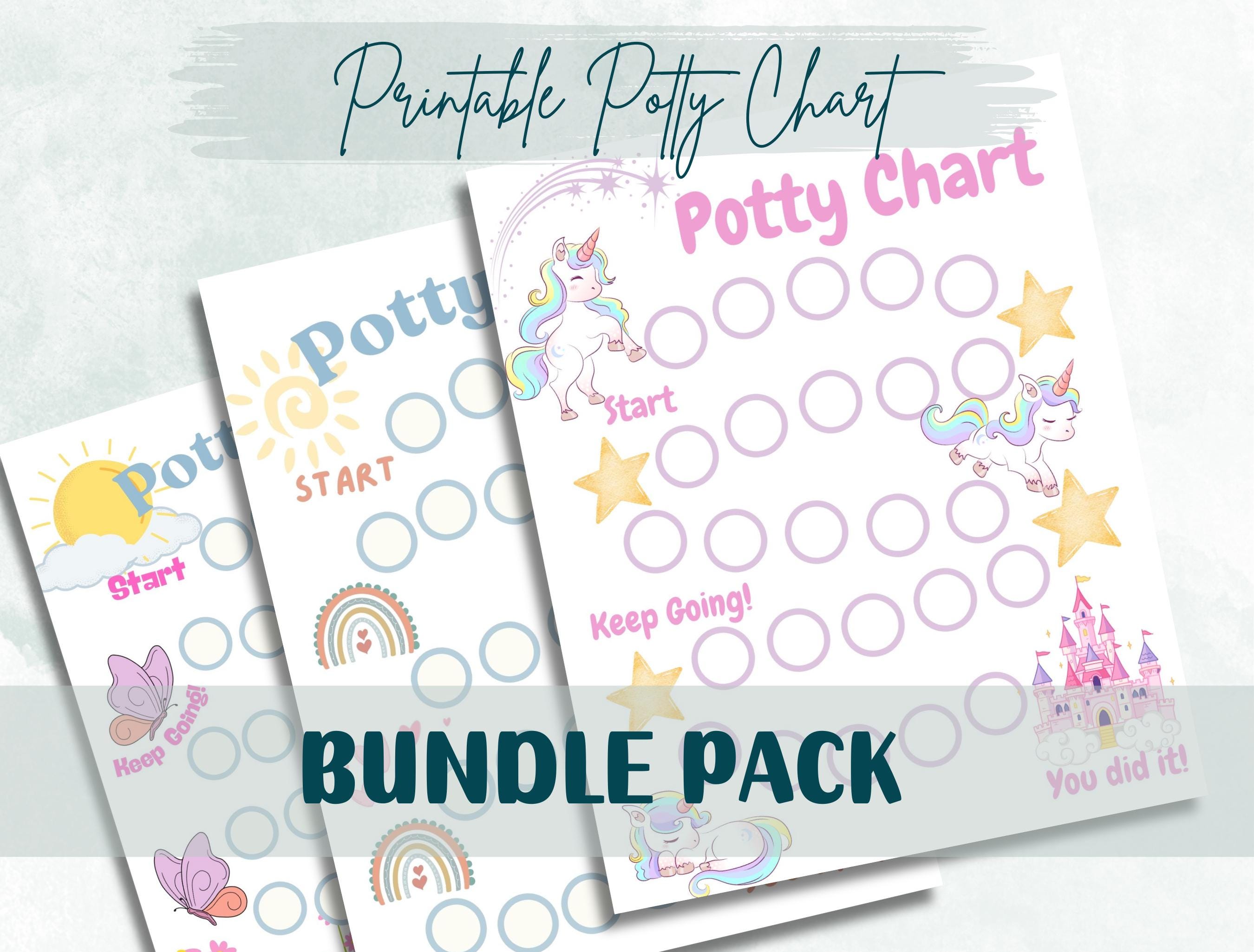 3 Pack Potty Chart Set, Reward Chart, Printable Potty Chart, Digital ...