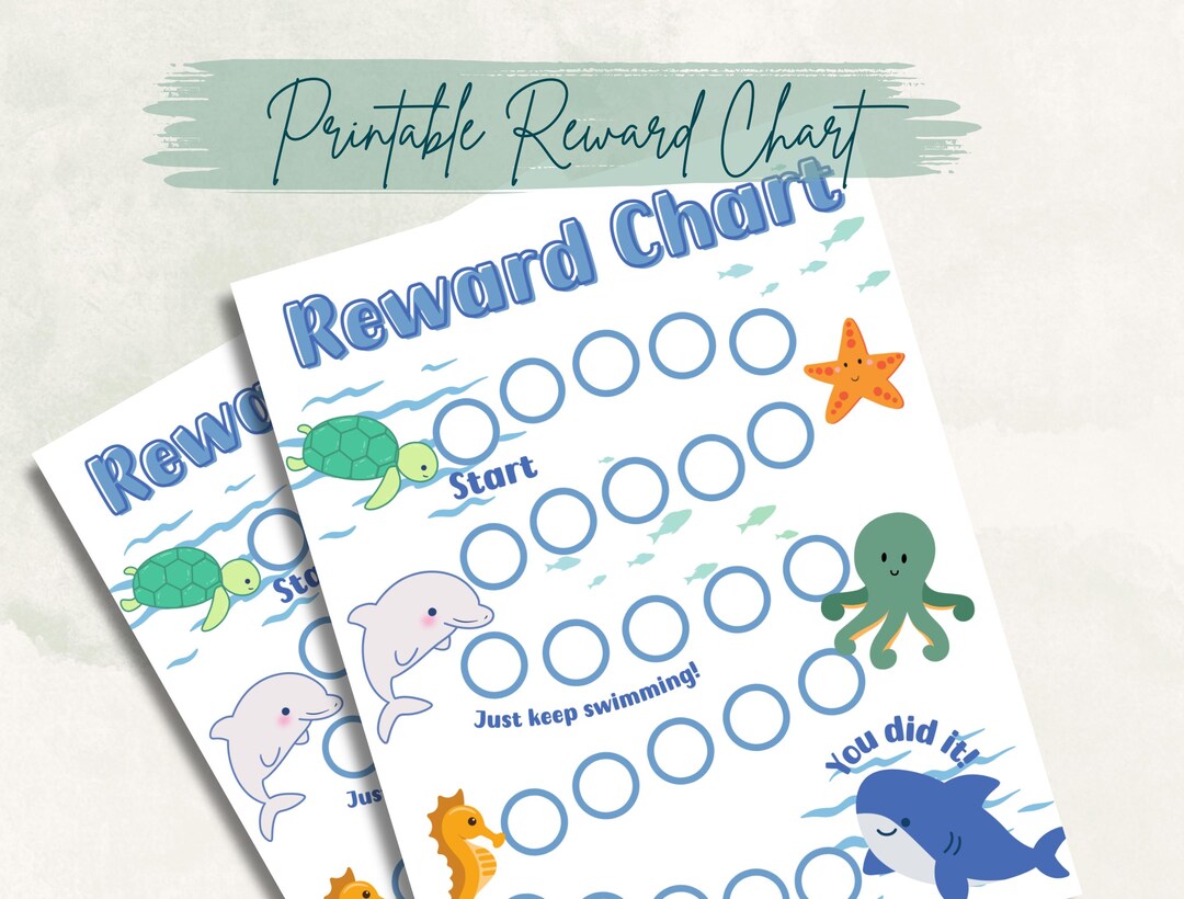Ocean Reward Chart for Kids, Printable Reward Chart, Behaviour Chart ...
