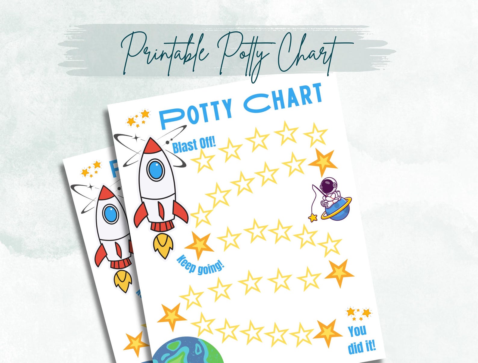Space Potty Chart, Potty Training Chart, Sticker Chart, Potty Training ...