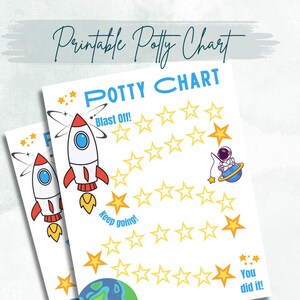 Space Potty Chart, Potty Training Chart, Sticker Chart, Potty Training ...