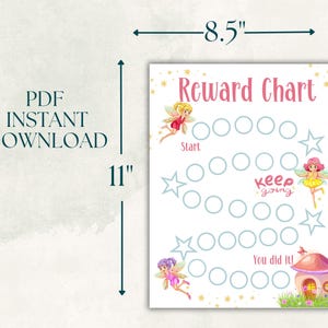 Fairy Reward Chart for Kids, Printable Reward Chart, You Can Do It ...