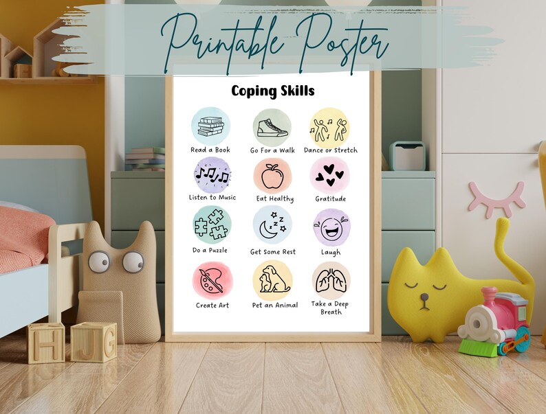 Boho Coping Skills Chart, Calm Corner Decor (digital Download) - Etsy