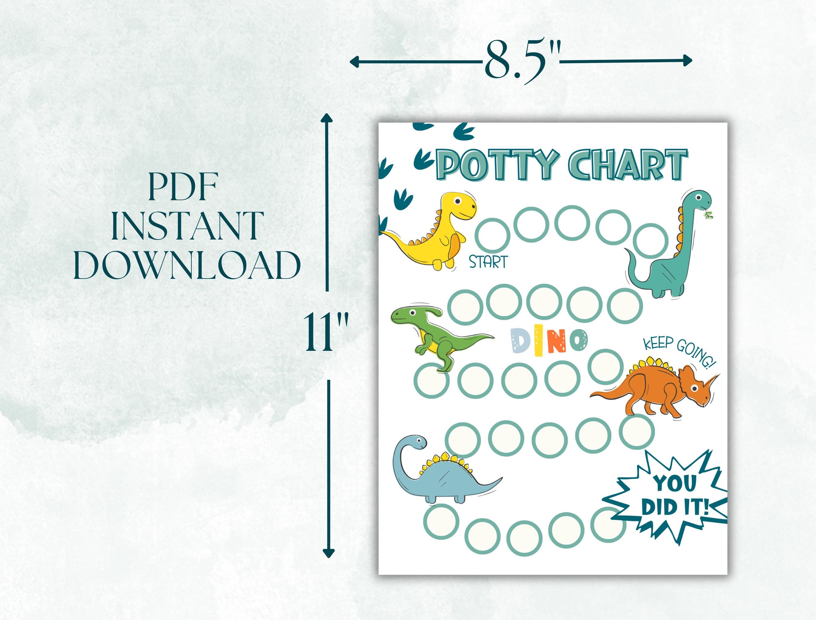 3 Pack Potty Chart Set, Reward Chart, Printable Potty Chart, Digital ...