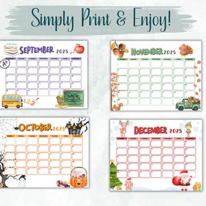 2025 Printable Calendar for Kids, Children's Calendars, Homeschool ...