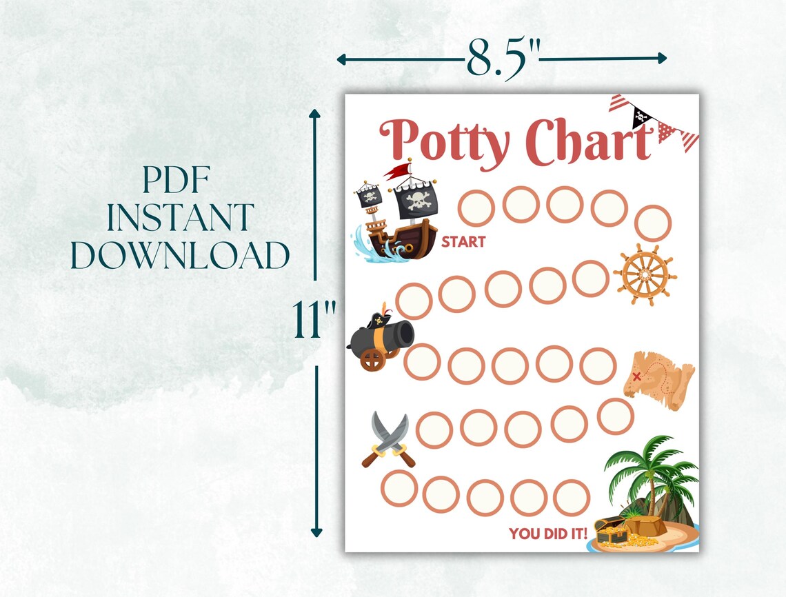 3 Pack Potty Chart Set, Reward Chart, Printable Potty Chart, Digital ...