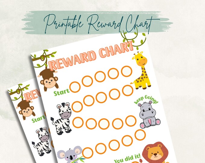 Jungle Reward Chart for Kids With Printable Achievement Award and Idea ...