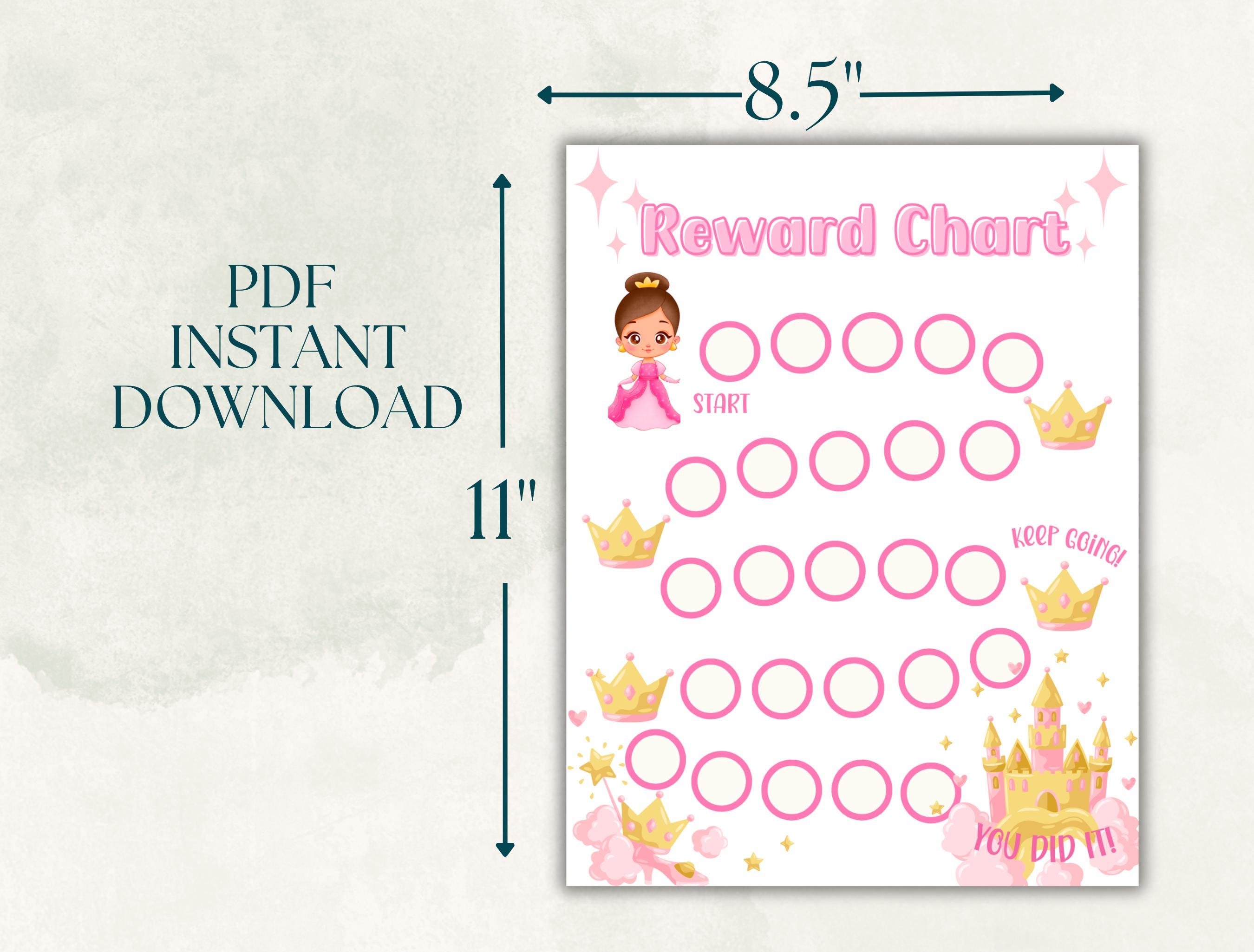 Princess Reward Chart, Positive Behavior, Chore Chart (digital Download ...