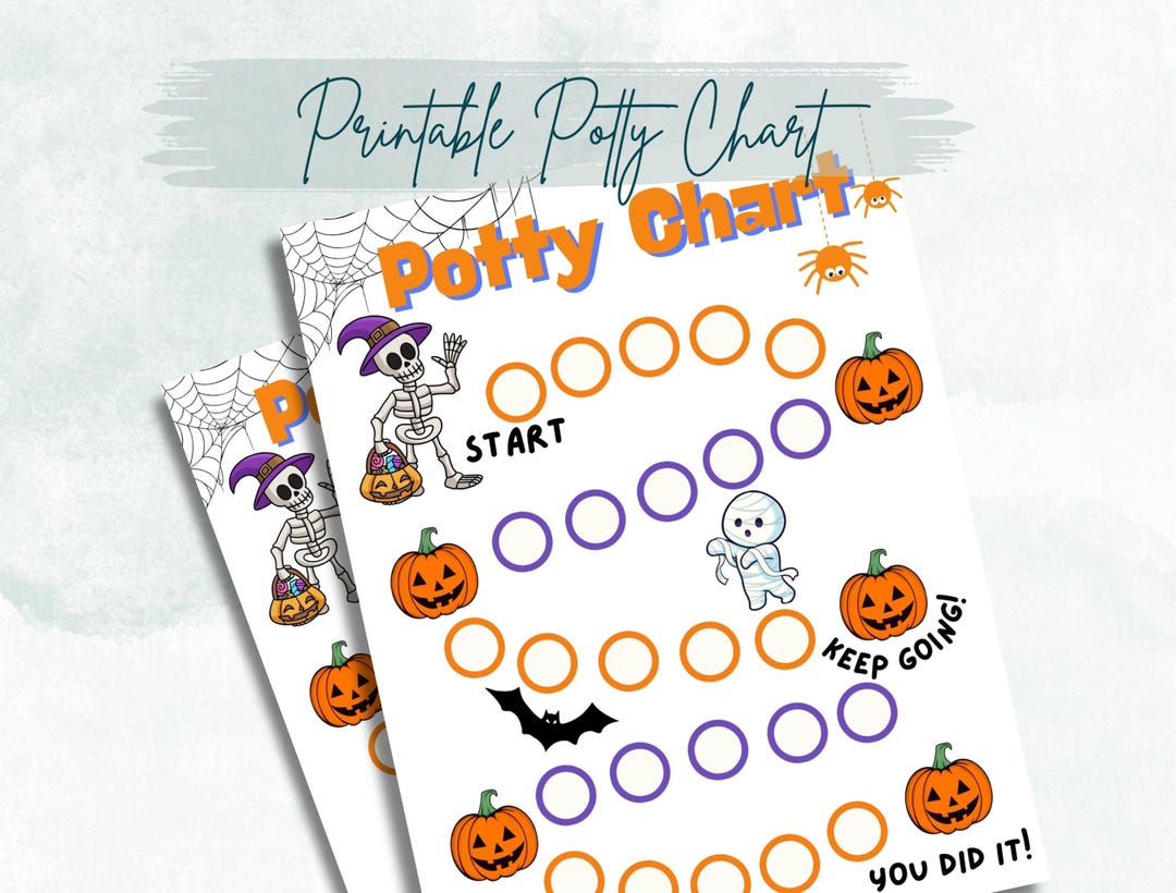 Halloween Potty Chart, Potty Training Chart, Sticker Chart, Potty ...