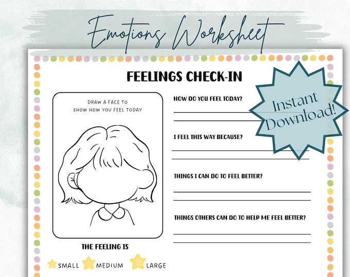 Editable Feelings and Emotions Check-in Chart - Etsy Canada
