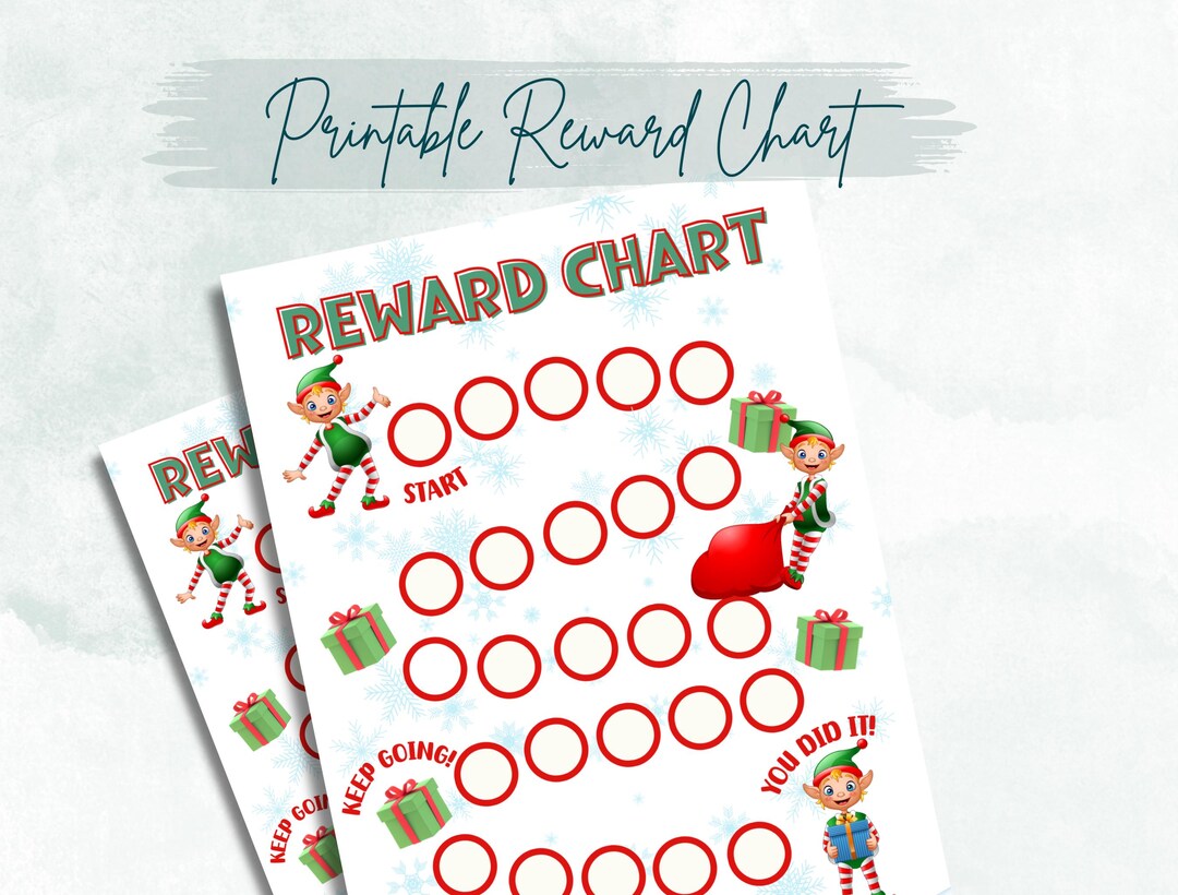 Elves Reward Chart, Printable Reward Chart, Behaviour Chart, Positive ...