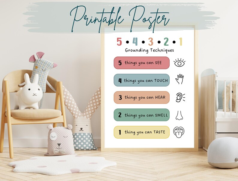 Grounding Techniques Poster, Printable Grounding Chart, Educational ...