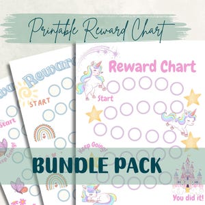 3 Pack Reward Chart Set for Kids, Printable Reward Chart, Behavior ...