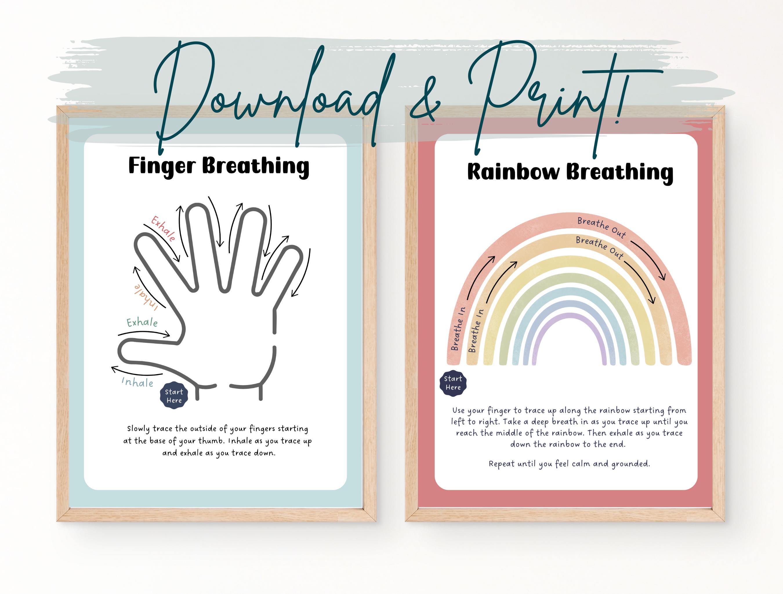 Boho Breathing Techniques Posters, Printable Calm Corner, Educational ...