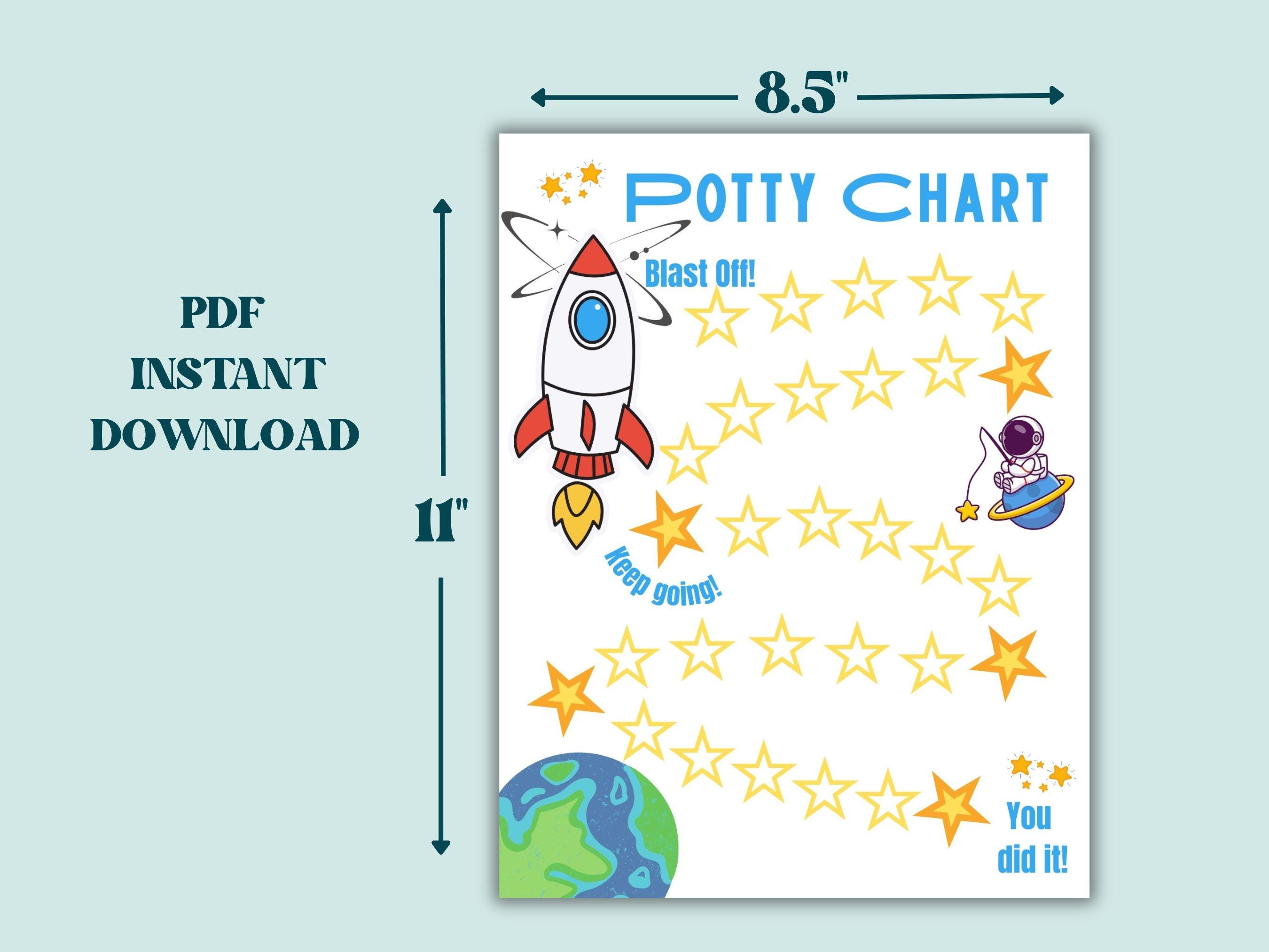 Space Potty Chart, Potty Training Chart, Sticker Chart, Potty Training ...
