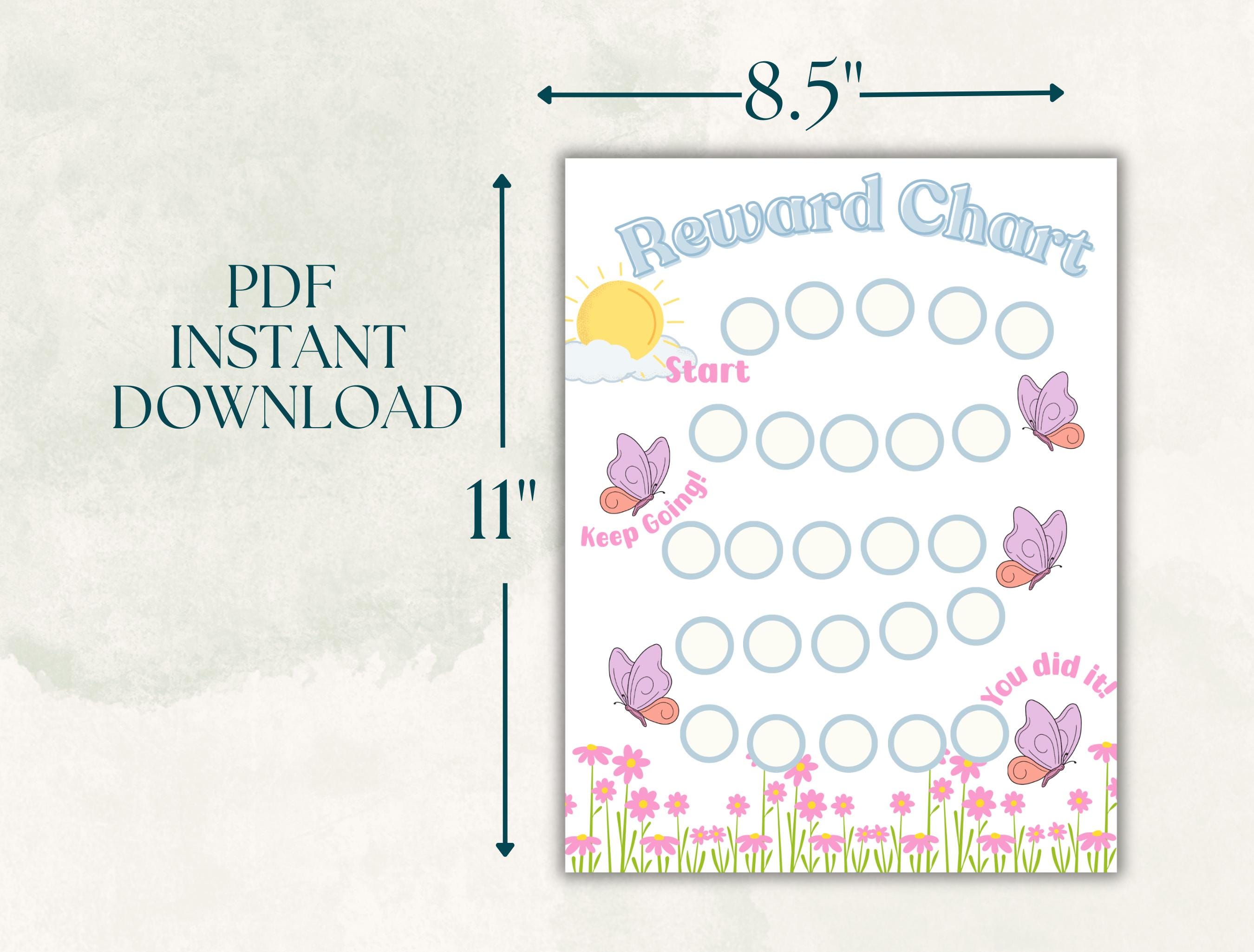 Butterfly Reward Chart for Kids, Printable Reward Chart, You Can Do It ...