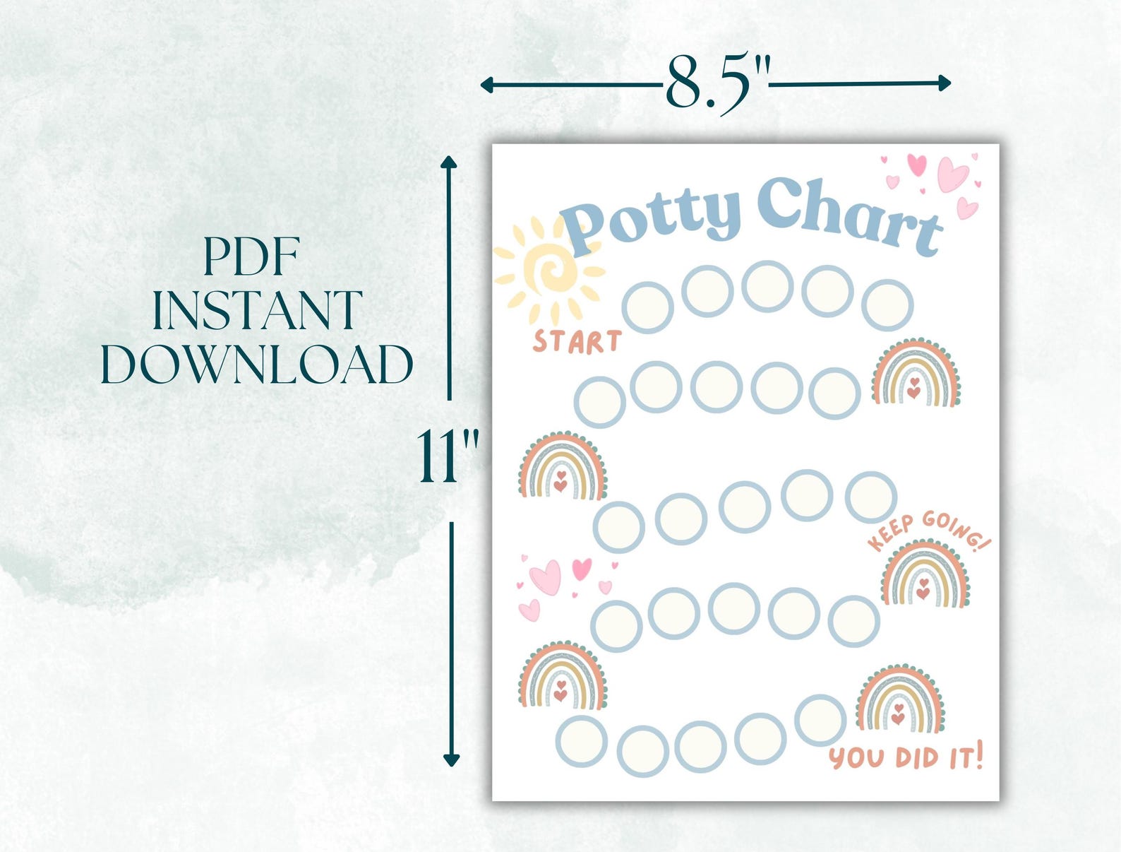 Rainbow Potty Chart, Potty Training Chart, Sticker Chart, Potty ...